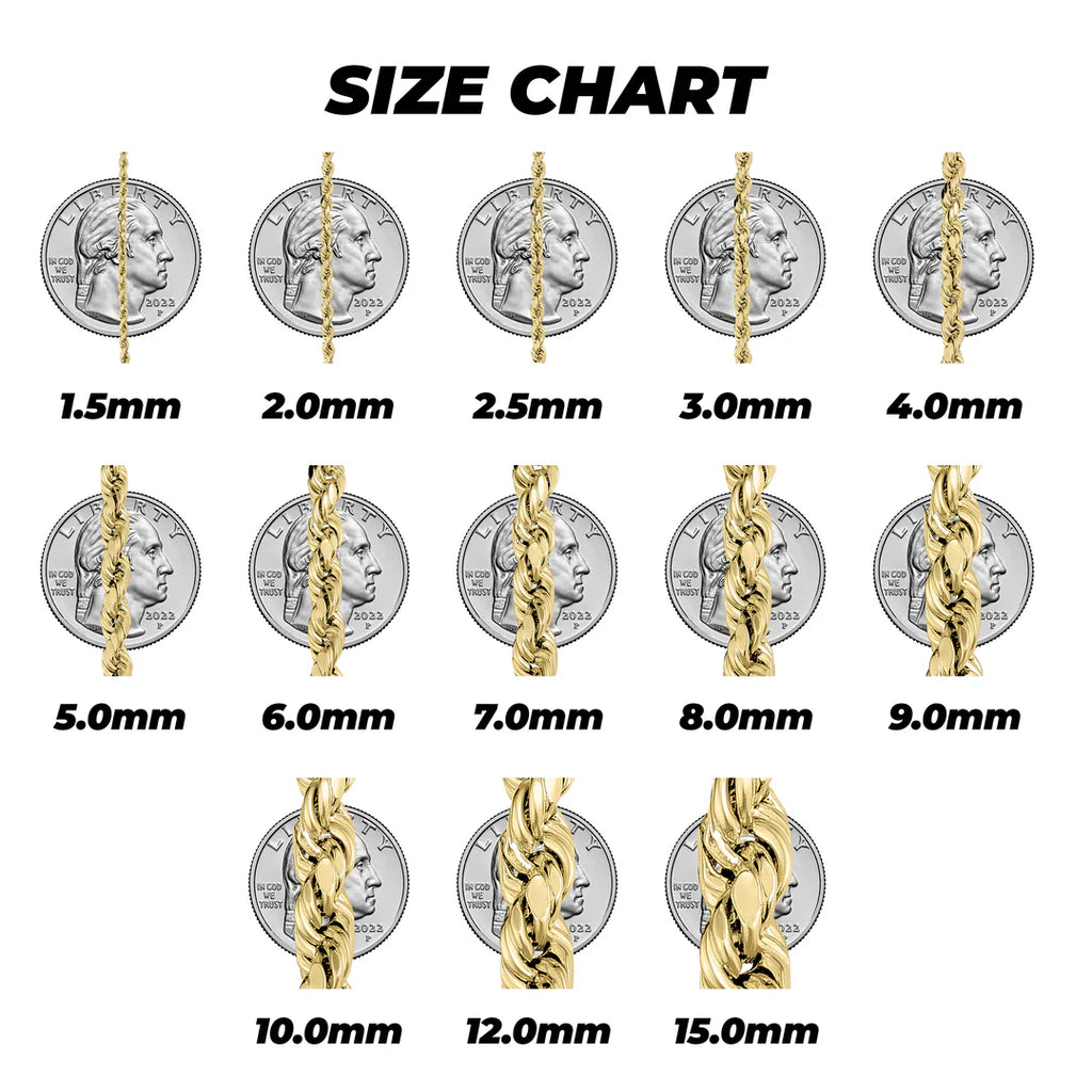 1.5MM 10K ROPE DC CHAIN – Daniel Jeweler